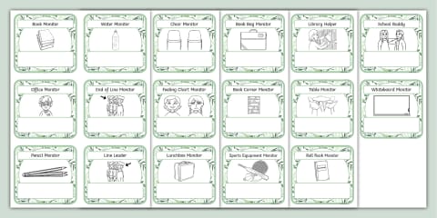 Colourful Botanical Themed Classroom Jobs Display Pack