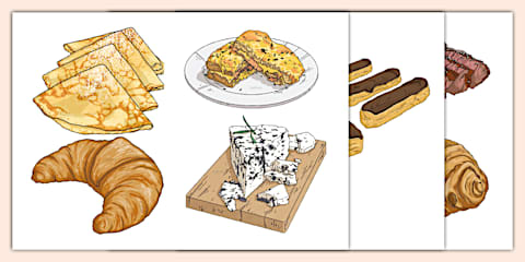 French Food Colouring Pages