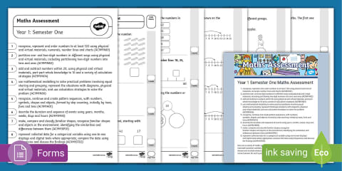 Maths Assessment Year 1: Number and Place Value - Twinkl