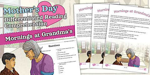 Mother's Day Differentiated Reading Comprehension: First Day
