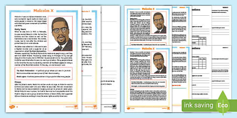 KS2 Malcolm X Reading Comprehension Activity