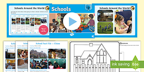 Schools Around the World Flipbook Template