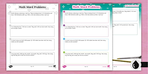 Two-Step Math Word Problems Activity