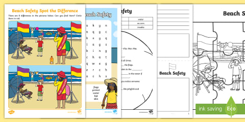 Beach Scene Writing Stimulus Picture Worksheet