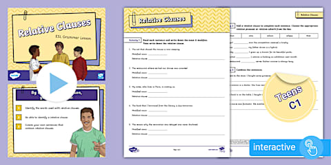 ESL Relative Clauses Activity Sheet [Kids, B2]