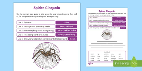 Spider Poem Writing Template