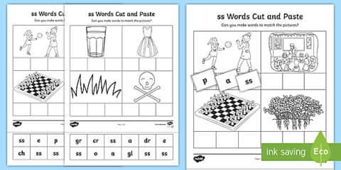 'ss' Spelling List Activity Sheets