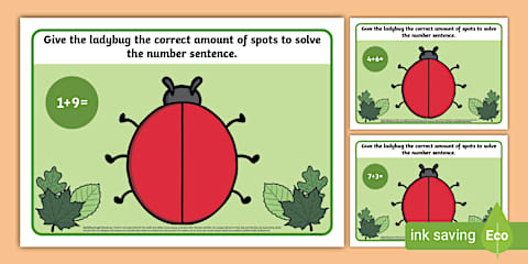 Number Bonds to 20 Ladybug Modelling Dough Mats