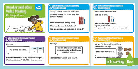KS1 Place Value Riddle Challenge Cards