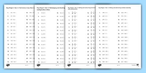 Year 3 Arithmetic Challenge Pack