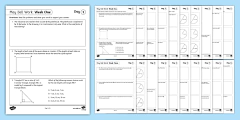 Eighth Grade Math May Bell Work Bundle