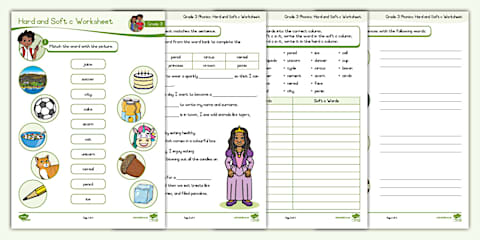 Grade 3 Phonics: Hard and Soft C - Word Wall Cards
