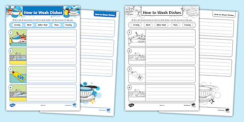 Washing the Dishes Visual Routine Flapbook