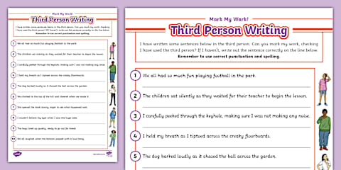 LKS2 First, Second and Third Person Differentiated Worksheets