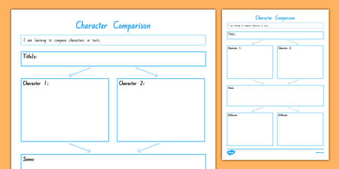 Character Comparison Venn Diagram Worksheet