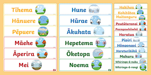 Days of the Week in Te Reo Māori Calendar
