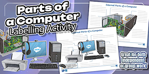โปสเตอร์ส่วนประกอบของคอมพิวเตอร์ (ไทย/อังกฤษ) - Parts of a Computer Poster