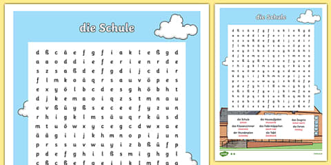 Numbers 10 to 100 Mixed Numbers Word Search German