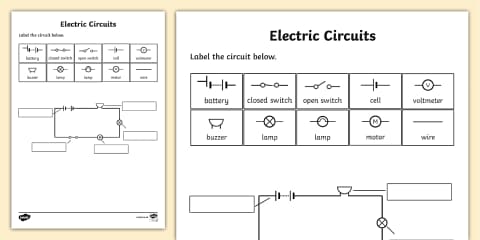 Electricity Circuit Symbols Word Mat - KS2 - Twinkl