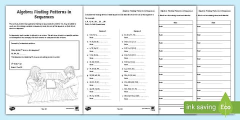 What's the Rule? Algebra Level 3 Worksheet