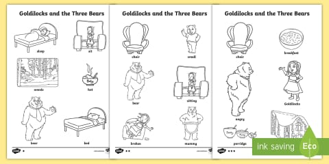 Goldilocks and the Three Bears Pattern Tracing Activity