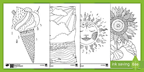 Ice Cream and Ice Lollies Colouring Page