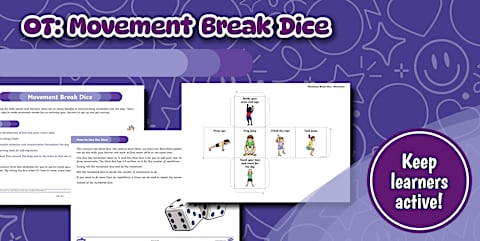 Roll a Movement Brain Break for K-2nd Grade