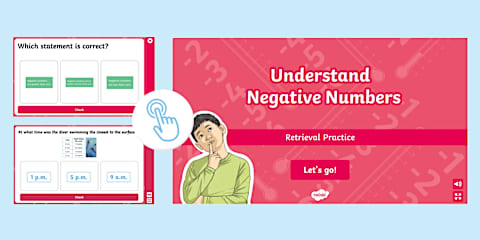 Negative Integers Multiple Choice Maths Quiz - KS2 Revision