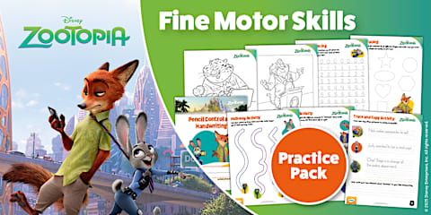 Zootopia: Letters, Numbers and Shapes Tracing Worksheets