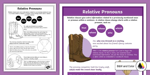 Fourth Grade Relative Pronouns and Adverbs Task Cards