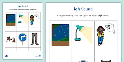 'igh' Sound Matching Activity Sheet