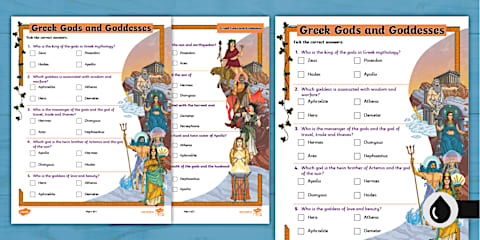 Greek Gods Challenge Cards