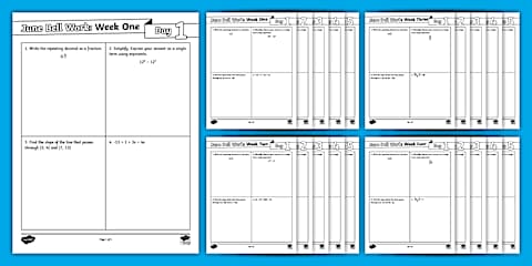 Eighth Grade Math September Bell Work Bundle