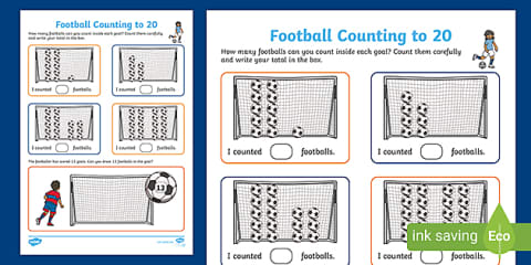 Football Themed Missing Numbers 1-20 Activity