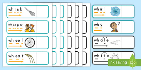 wh- Digraph Word Cards