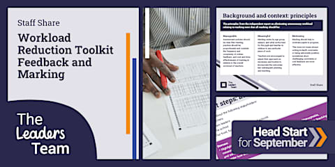 Marking and Feedback Policy Guidance: Editable Template - Leaders