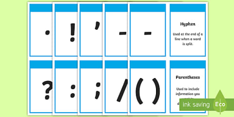 Punctuation Marks and Definitions Cut and Stick Activity