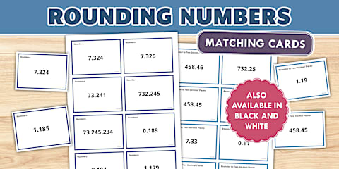 Rounding Up and Down Numbers Rhyme Display Poster - Twinkl