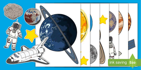 Scale Solar System Cut Outs - solar, system, scale, planets, cut