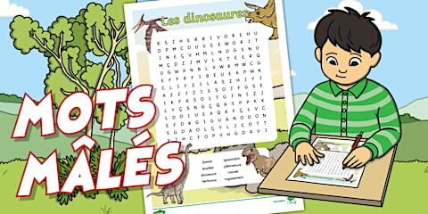 Feuille de travail : Les adjectifs des dinosaures