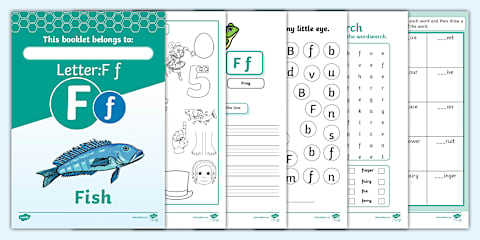 My 'f' Workbook: Letter 'f' Phonics Worksheets