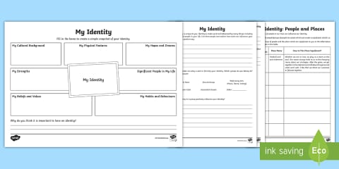 Knowing My Identity Worksheet