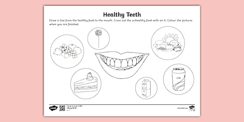 Brushing Your Teeth Colouring Sheet