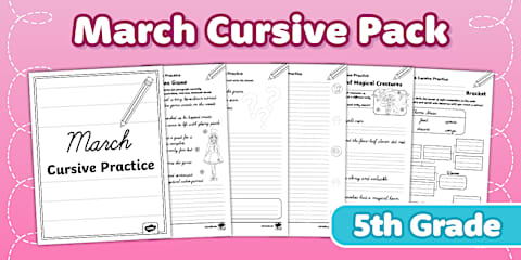 Fifth Grade Monthly Cursive Bundle