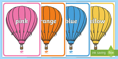 Hot Air Balloon Colours Display Cut-Outs