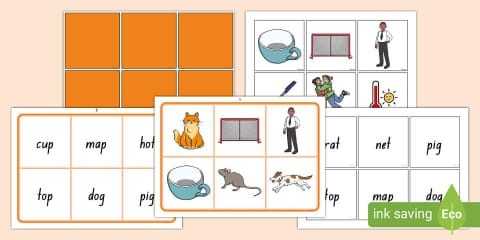 CVC Word Bingo Game