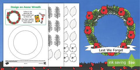 3D ANZAC Day Poppy Wreath - Anzac Day, Poppy, Wreath, Australia, history