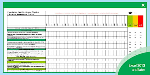 Health Assessment Tracker Year Band 1-2