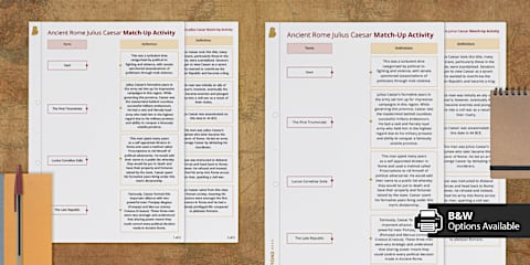 Differentiated Year 7 Ancient Rome Assassination of Caesar Source ...