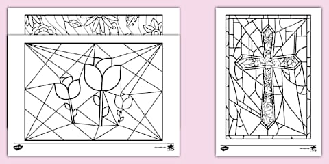Church Stained Glass Window Suncatcher | Twinkl Crafts
